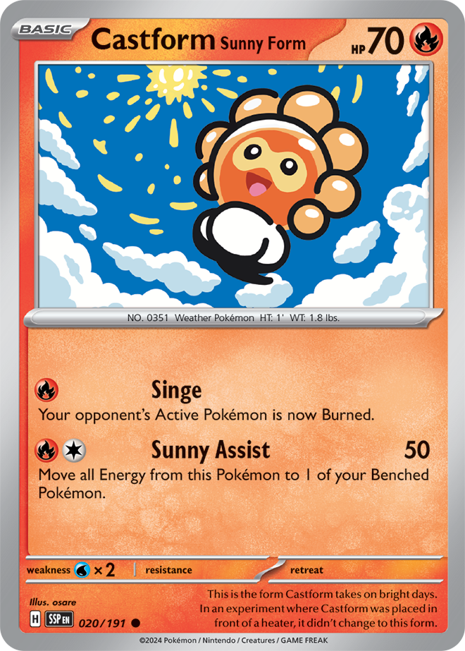 Castform Sunny Form 20/191 - Surging Sparks - Common - Shady Bloom