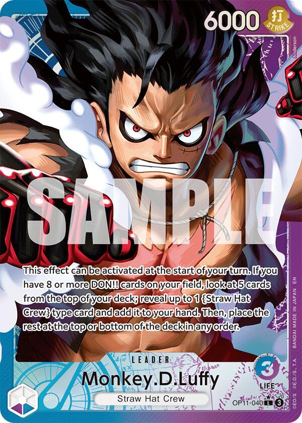 Monkey.D.Luffy OP11-040 - A Fist of Divine Speed - Alternate Art Leader - Shady Bloom