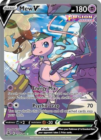 Mew V 250/264 - Fusion Strike - Full Art Ultra Rare - Shady Bloom