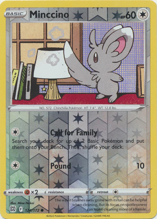 Minccino 124/172 - Brilliant Stars - Reverse Holo Common - Shady Bloom