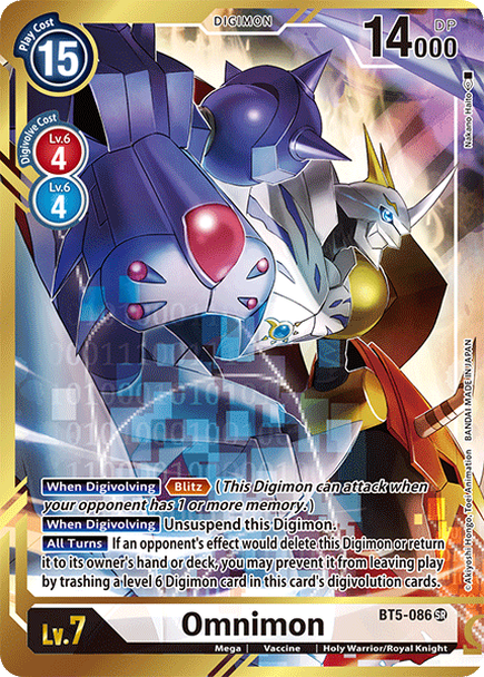 Omnimon BT5-086 - Battle of Omni - Alternate Art Super Rare (Haito Version) - Shady Bloom