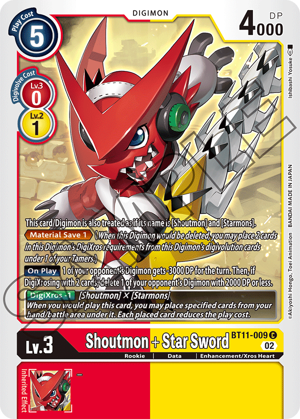 Shoutmon + Star Sword BT11-009 - Dimensional Phase - Common - Shady Bloom