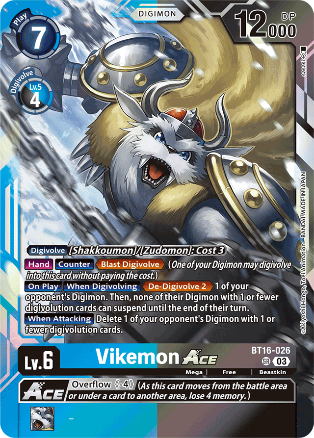 Vikemon Ace BT16-026 - Beginning Observer - Super Rare - Shady Bloom