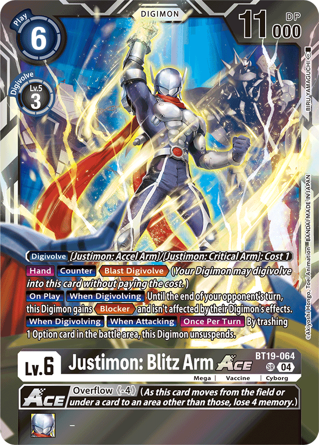 Justimon: Blitz Arm ACE BT19-064 - Special Booster Ver.2.5 - Super Rare - Shady Bloom