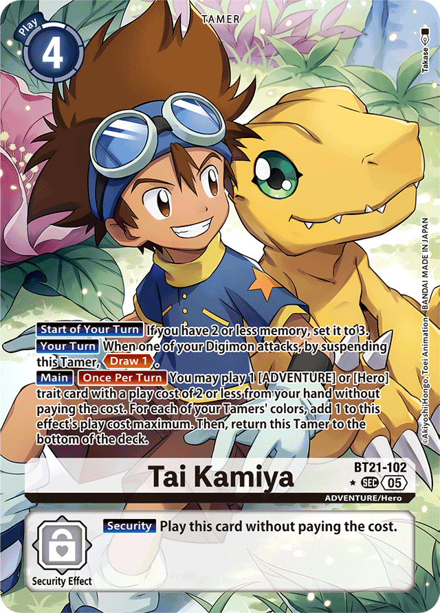 Tai Kamiya BT21-102 - World Convergence - Alternate Art Secret Rare - Shady Bloom